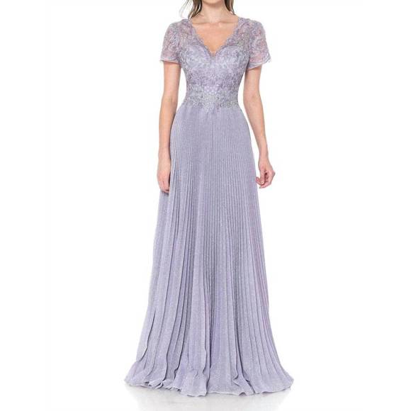 LENOVIA USA | Dresses | New Lenovia Usa Embroidered Vneck Aline Gown In ...